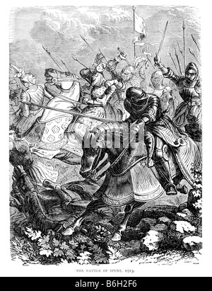 19th-century illustration of the Battle of Guinegate or Battle of the ...