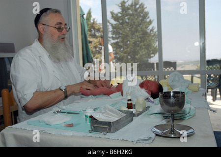 Jewish Bris Ceremony. old jewish rite of circumcision close up Stock ...