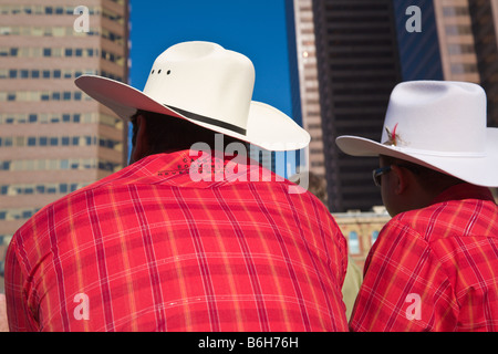 Two men wearing Stetsons Calgary Stampede Alberta Canada Stock Photo ...