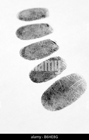 Fingerprints with a white background and shallow depth of field Stock ...