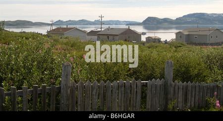 Nain village, Harbor and coastline, Labrador, Canada Stock Photo ...