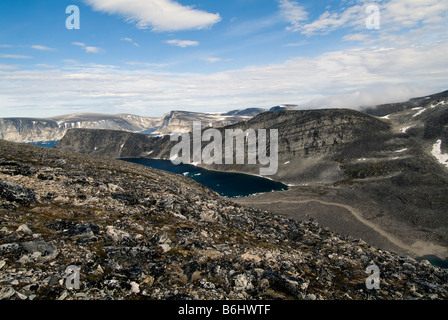Glacial fjord at Cape Mercy, Cumberland Sound, Baffin Island Stock ...