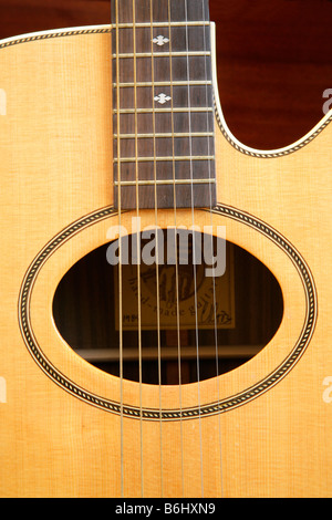 Individually designed hand made flat top acoustic guitar with oval ...