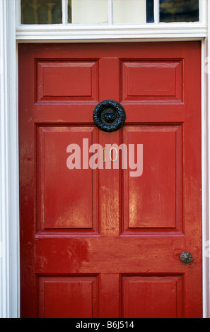 Front view of door to Number 10 Downing Street, London, home of the ...