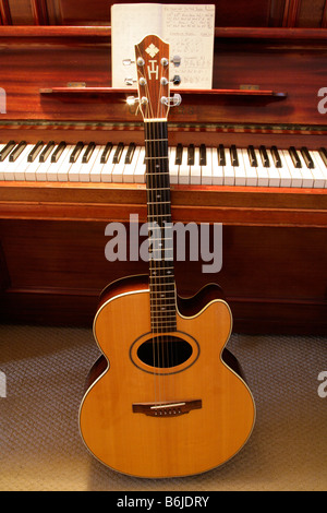 Individually designed hand made flat top acoustic guitar with oval ...