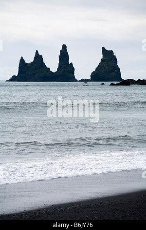 Reynisdrangur unusual sea stacks and rock pinnacles at Vík on the south ...