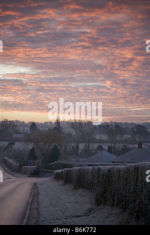 Suffolk winter snow scene at dawn Stock Photo - Alamy