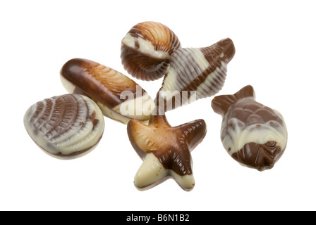 delicious belgian fruits de mer chocolates Stock Photo - Alamy