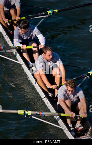 A team of scullers on the Tennessee River near Chattanooga TN Stock ...