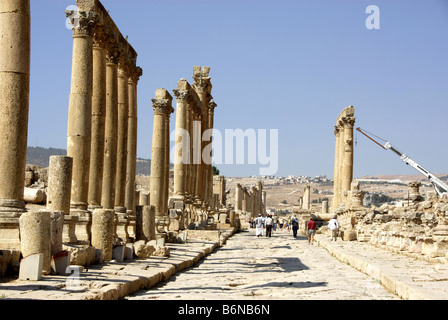 Cardo (main street) of the Roman Decapolis city, 1st century AD, Jerash ...