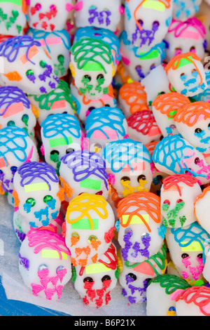 Day of the Dead sugar skull candy in bakery. Puebla, Mexico Stock Photo ...