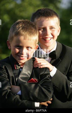Two brothers pose England Stock Photo - Alamy