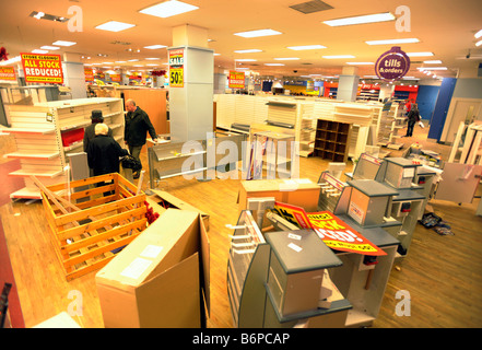 Interior of Woolworths store Bury St Edmunds UK branch on its last day ...