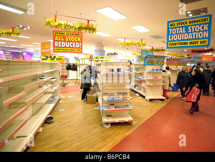 Interior of Woolworths store Bury St Edmunds UK branch on its last day ...