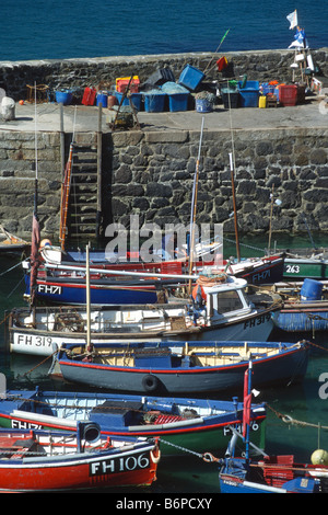 Boats in Coverack Cornwall Stock Photo - Alamy