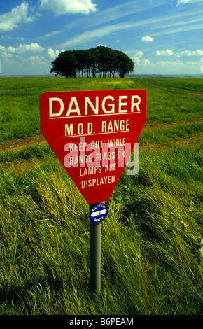 british army red warning sign for traffic to stay back 100 metres Stock ...