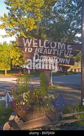 Welcome sign, Talkeetna, Alaska Stock Photo - Alamy