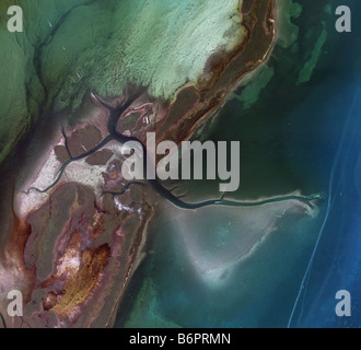 aerial map view above Miami Biscayne bay intercoastal waterway and ...