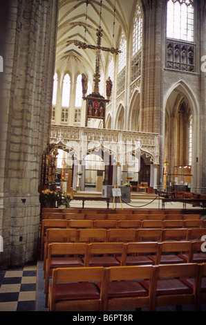 Rood screen in parish church, Nieuport, Belgium Stock Photo - Alamy