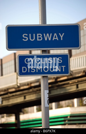 Pedestrian subway signs Stock Photo - Alamy