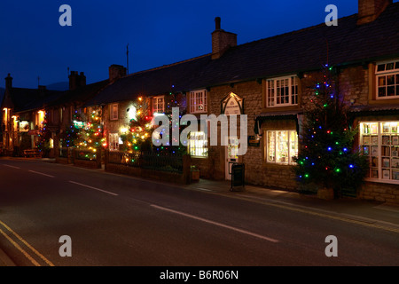 Christmas lights Castleton Derbyshire England UK Stock Photo - Alamy