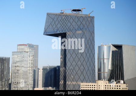 The CCTV Tower of Beijing, China. CCTV Headquarters during blue day in ...