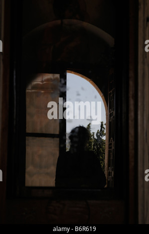 Shadowy figure at window Stock Photo - Alamy