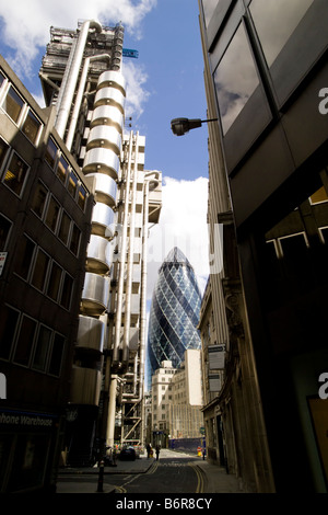 Architecture showing exterior side of the Lloyds building and the ...