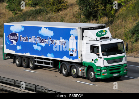 Arla lorry and articulated trailer with advertising for Achor food ...