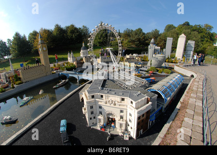 View of Miniland showing central London including models of Big Ben and ...