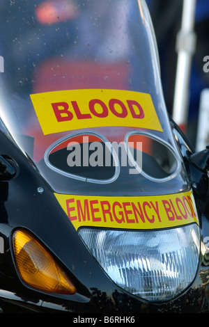 BLOOD TRANSFUSION MOTORCYCLE TRANSPORT Stock Photo - Alamy