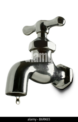 leaking water tap isolated on white background Stock Photo - Alamy