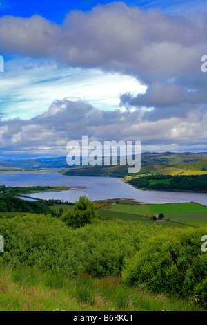 Landscape Summer view over Dornoch Firth Struie Bonnar Bridge ...