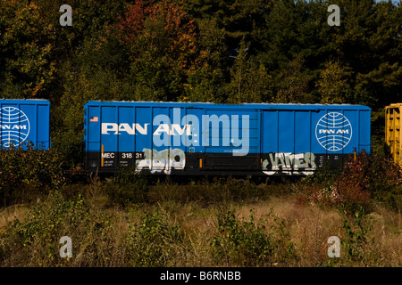 Freight Cars on Guilford Rail System Freight Train in railroad ...