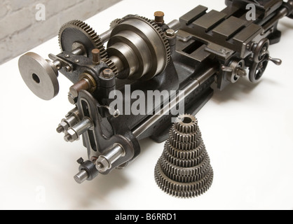 Vintage Tyzack Zyto lathe undergoing renovation. countershaft assembly ...