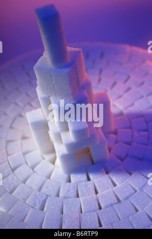 Simple house made from colorful wooden building blocks Stock Photo - Alamy