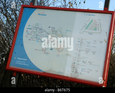 Town centre map, Nuneaton, Warwickshire, England, UK Stock Photo - Alamy