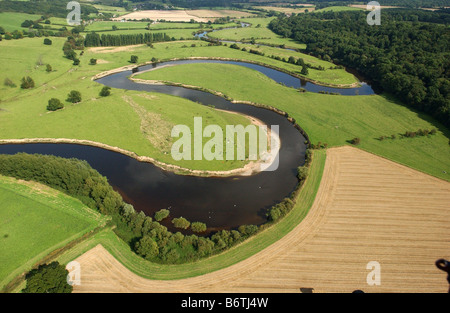 Aerial view of the River Severn meandering between Buildwas and ...