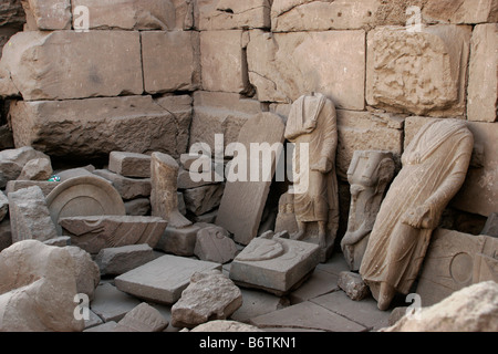 Damaged Ancient Egyptian statues in the Cairo Egyptian Museum, the ...