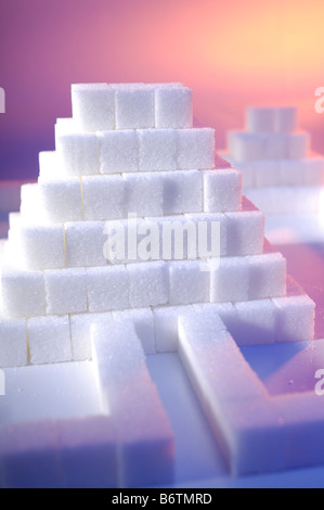 blue pyramid of sugar cubes Stock Photo - Alamy