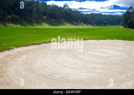 Sand traps in a golf course, Pebble Beach Golf Course, Pebble Beach ...