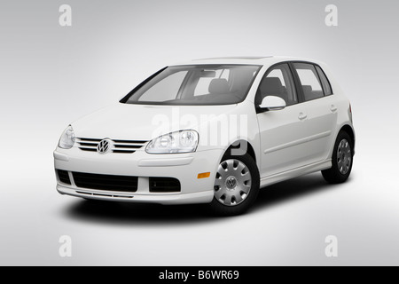 2009 Volkswagen Rabbit S in White - Rear angle view Stock Photo - Alamy