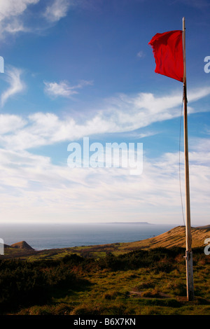 View across the Lulworth firing ranges towards West Creech Hill from ...