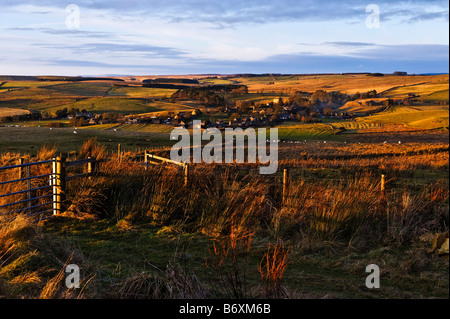 A view of Elsdon Village in Northumberland National Park in spring ...