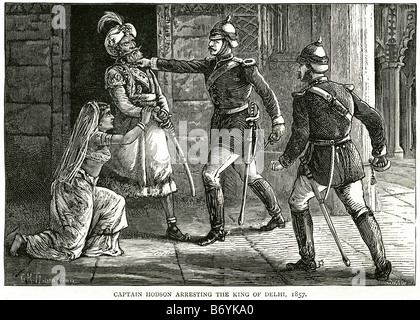 Captain Hodson Arresting the King of Delhi Bahadur Shah II (AKA Zafar ...