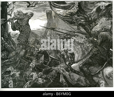 Norman Soldiers Battle of Hastings 1066 19th Century Illustration Stock ...