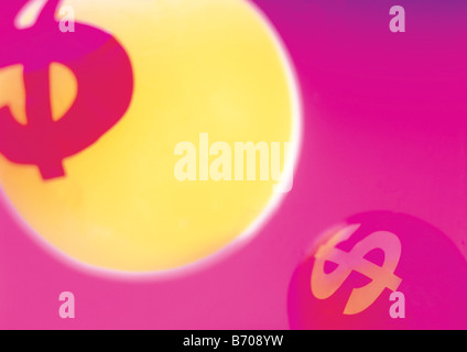 Two balls with dollar signs Stock Photo - Alamy