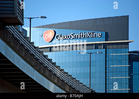 world headquarters of gsk, glaxo smith kline, above the M4 motorway on ...
