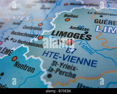 MAP OF LIMOGES FRANCE Stock Photo - Alamy