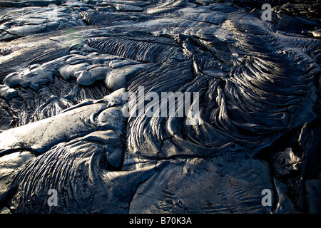 Pahoehoe lava formation, Kilauea volcano, Big Island, Hawaii Stock ...